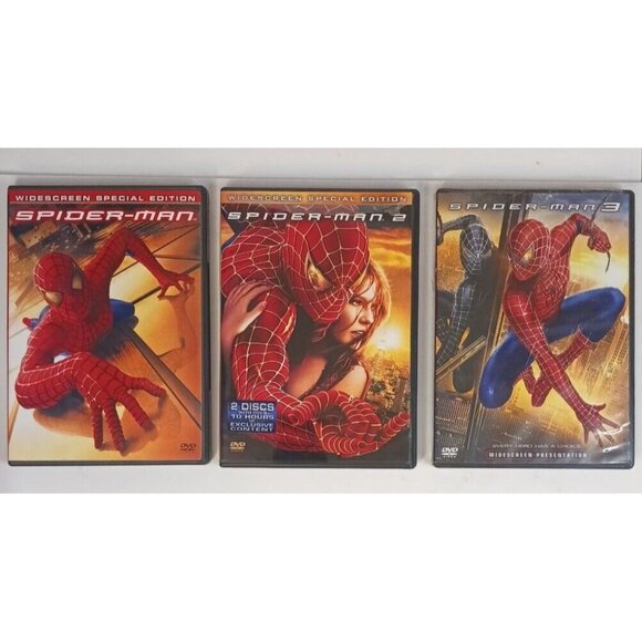Media | Marvel Spiderman Dvds One Two Three With Two Bonus Footage Dvds ...